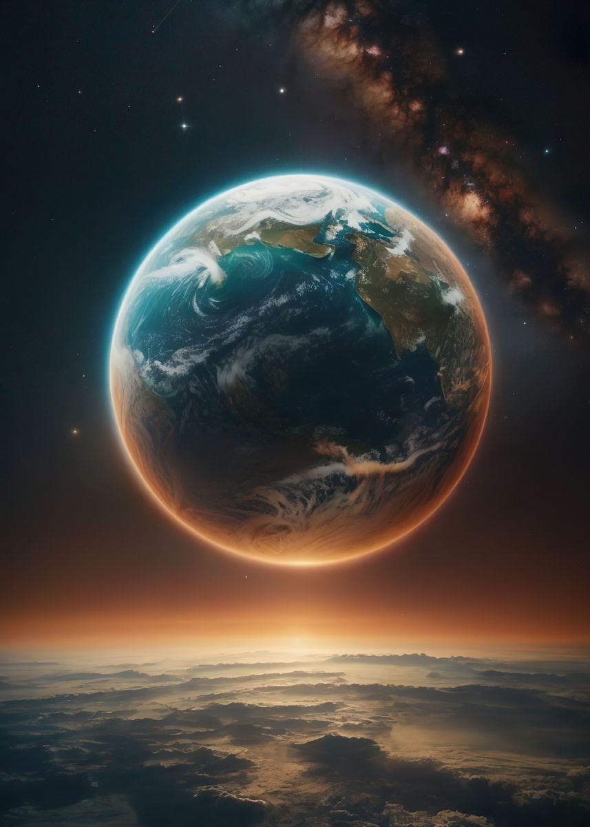 'Planet Earth Space Stars' Poster, picture, metal print, paint by Candy ...