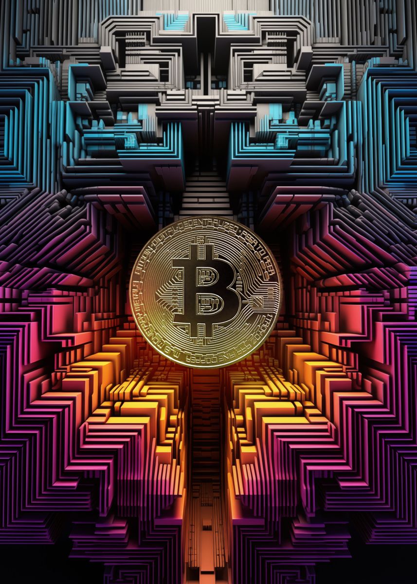 'Bitcoin Art' Poster, picture, metal print, paint by The Fire | Displate