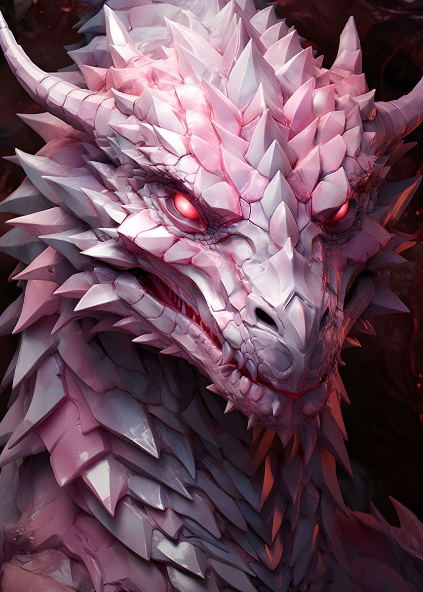 'Pink Diamond Dragon' Poster, picture, metal print, paint by MajopArt ...
