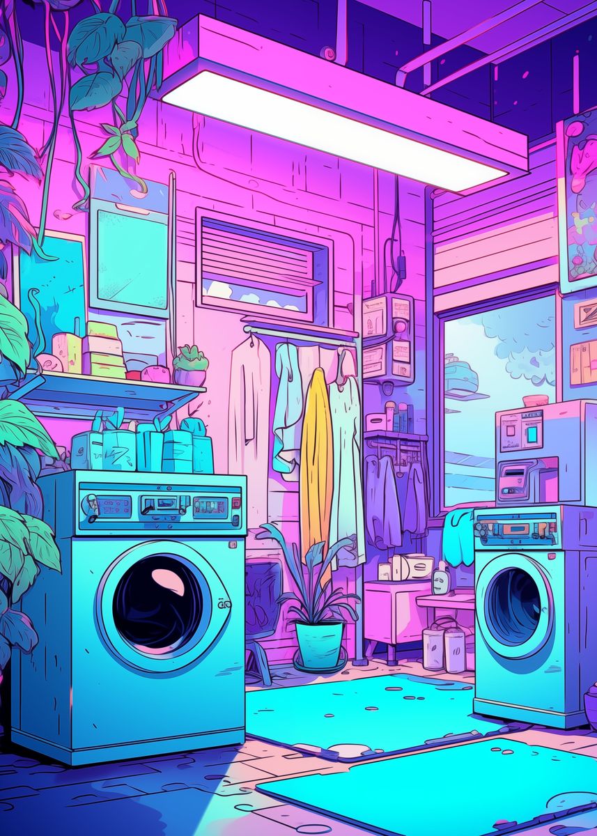 'Laundry Room' Poster, picture, metal print, paint by Akaiji | Displate