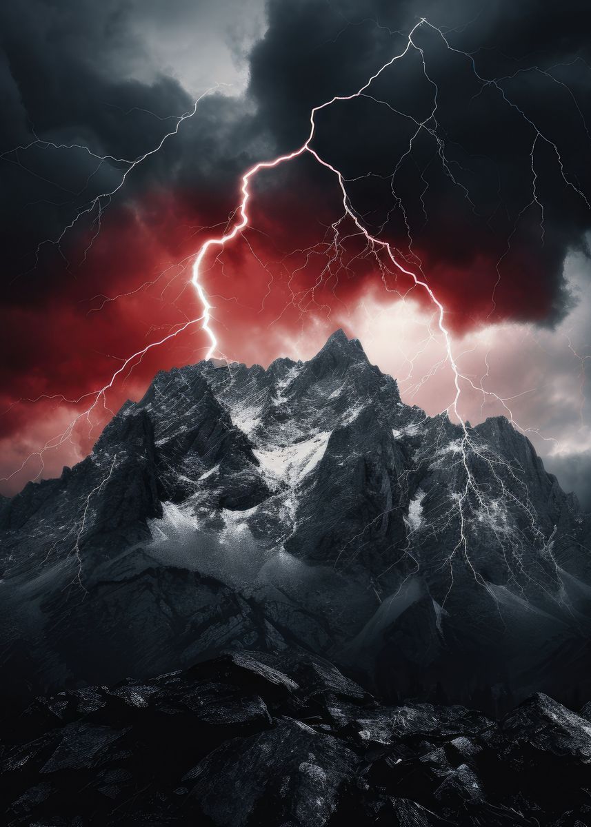 'Lightning Storm' Poster, picture, metal print, paint by Senja Kolesnyk ...