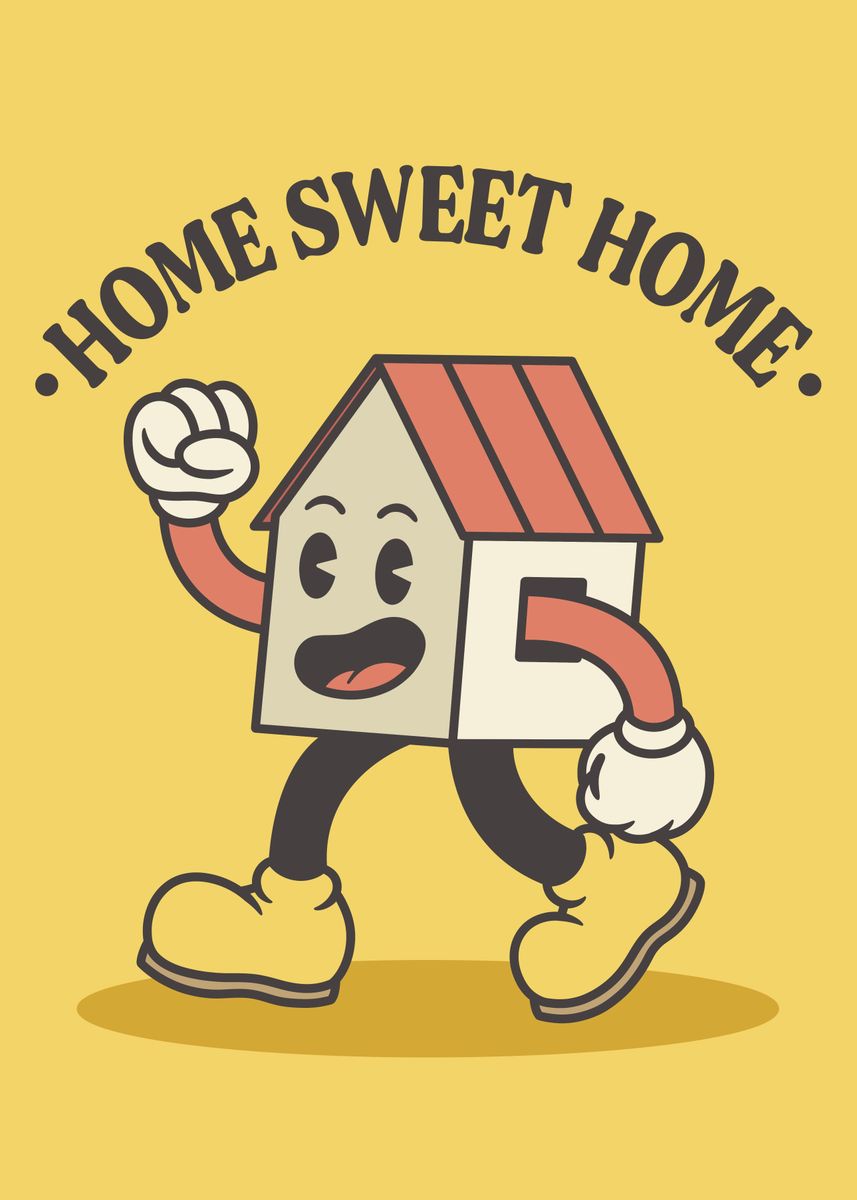 'Cartoon Home Sweet Home' Poster, picture, metal print, paint by ...