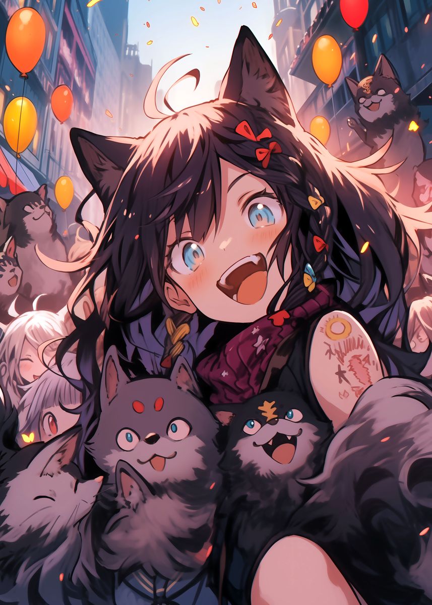 'Anime Girl' Poster, picture, metal print, paint by Hako | Displate