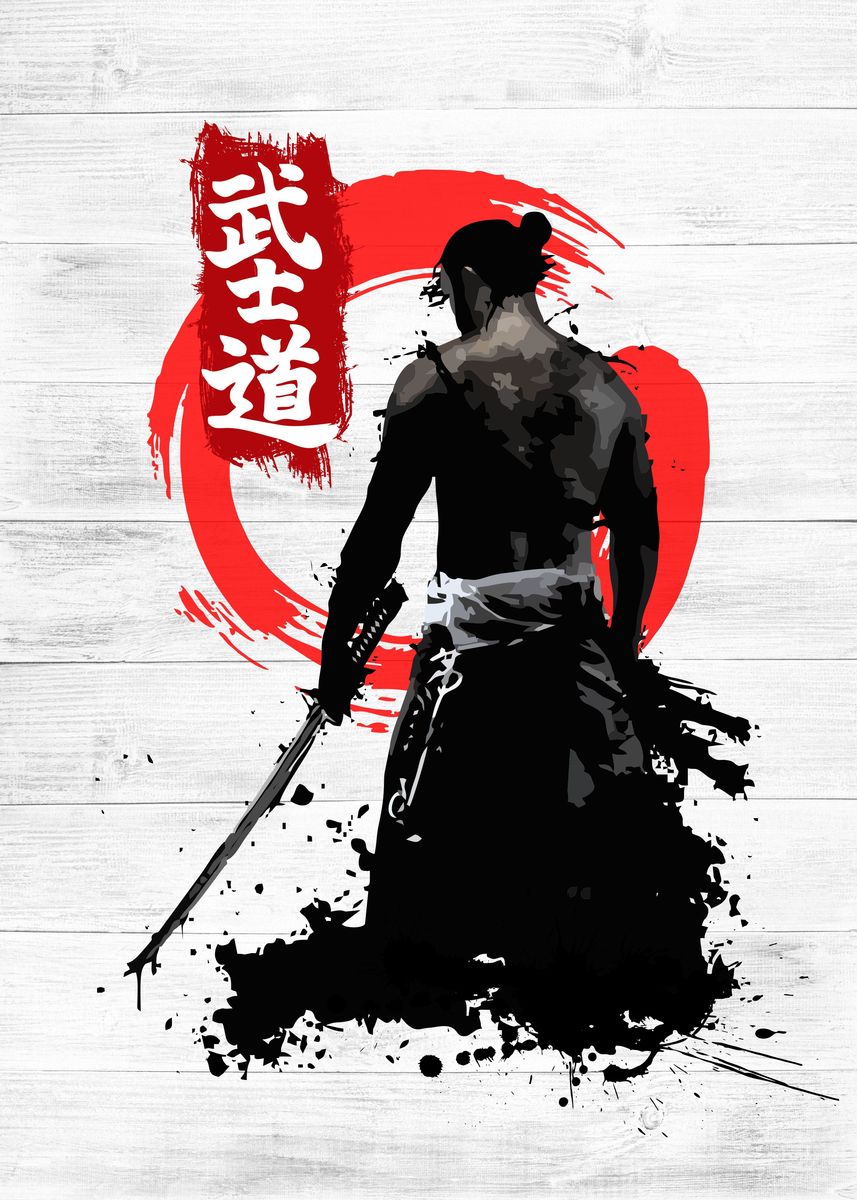 '7 virtue of bushido' Poster, picture, metal print, paint by Top ...