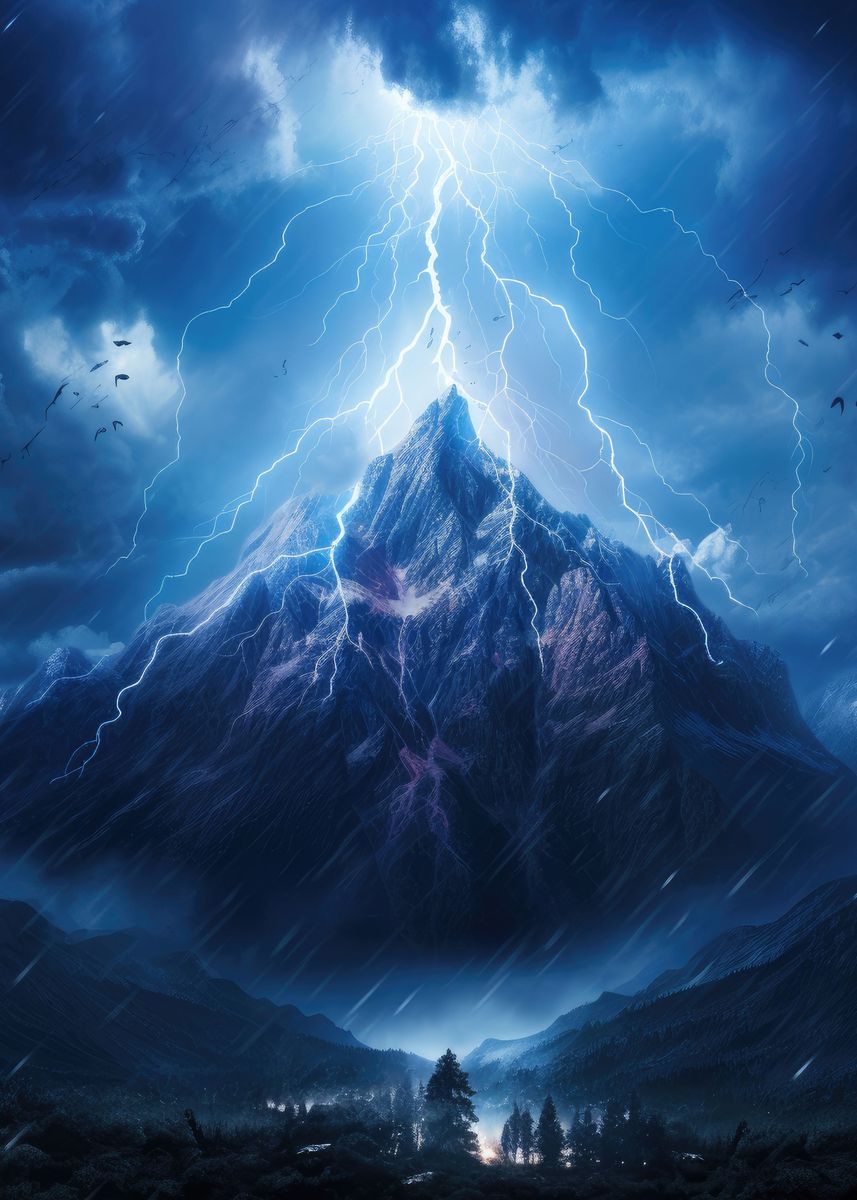'Lightning Storm' Poster, picture, metal print, paint by Senja Kolesnyk ...