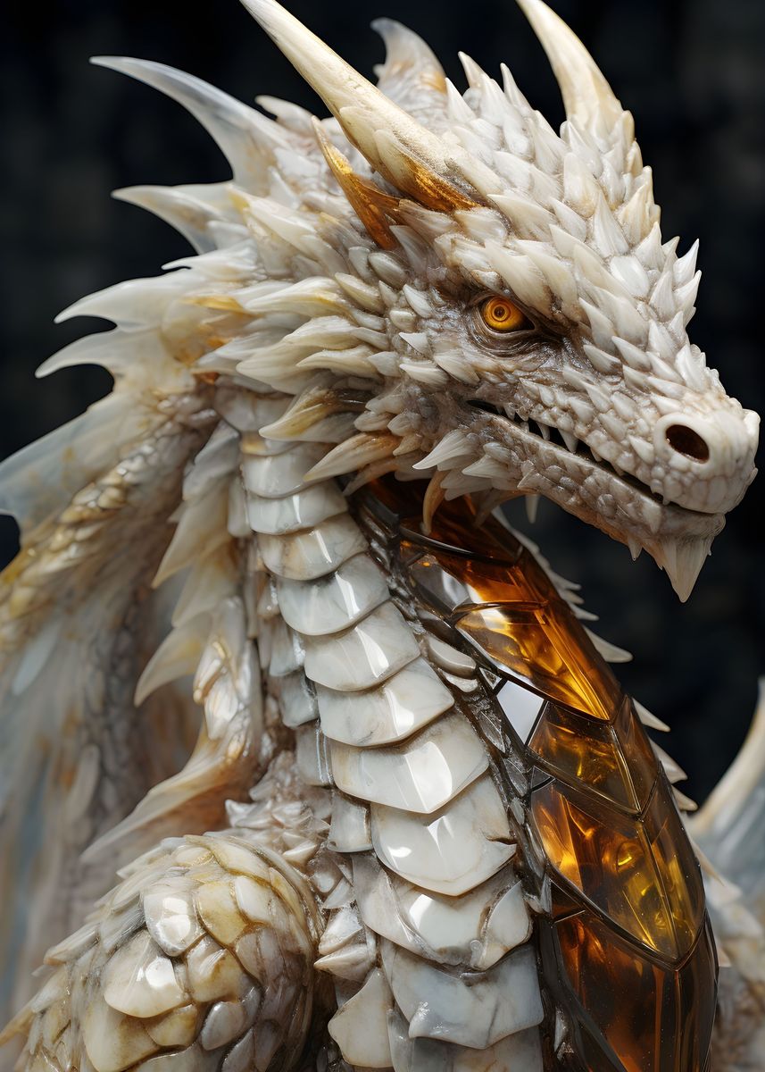 'Quartz Dragon' Poster, picture, metal print, paint by MajopArt | Displate