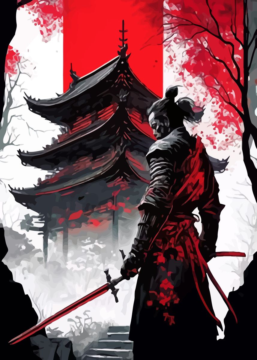 'Japanese Samurai' Poster, picture, metal print, paint by Mashdiashdui ...