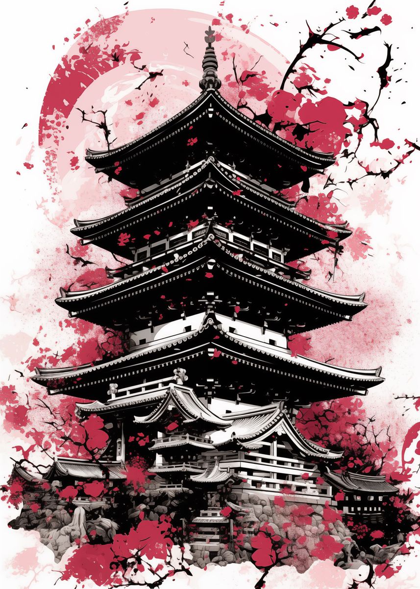 'The tower of 5 stories' Poster, picture, metal print, paint by Ryu has ...