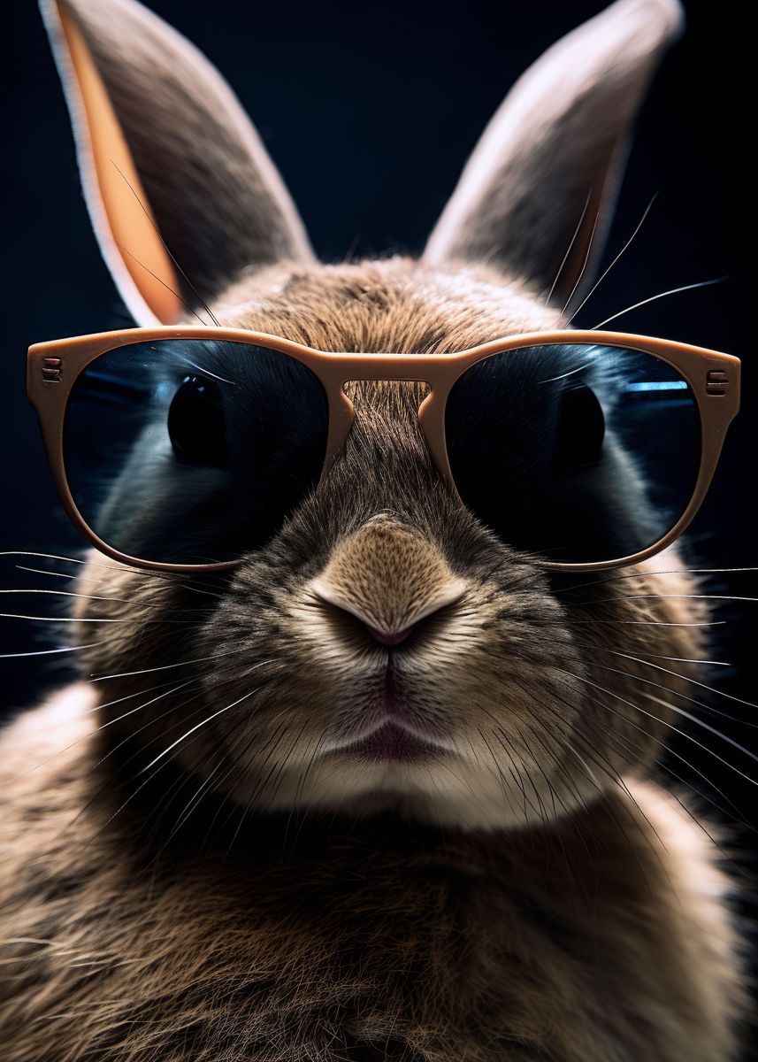 'Rabbit Sunglasses' Poster, picture, metal print, paint by Alisson ...