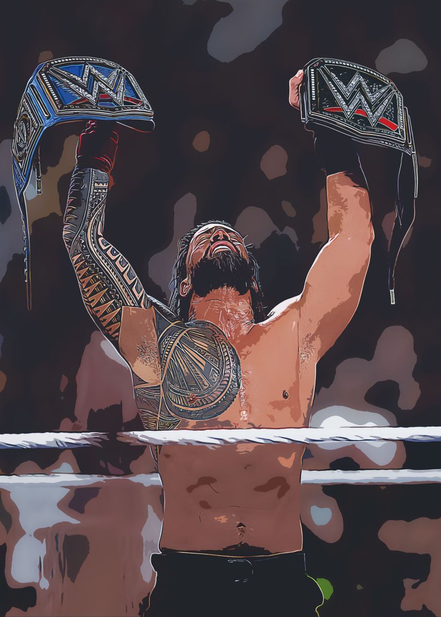 'Roman Reigns WWE' Poster, picture, metal print, paint by Benny Jacobs ...