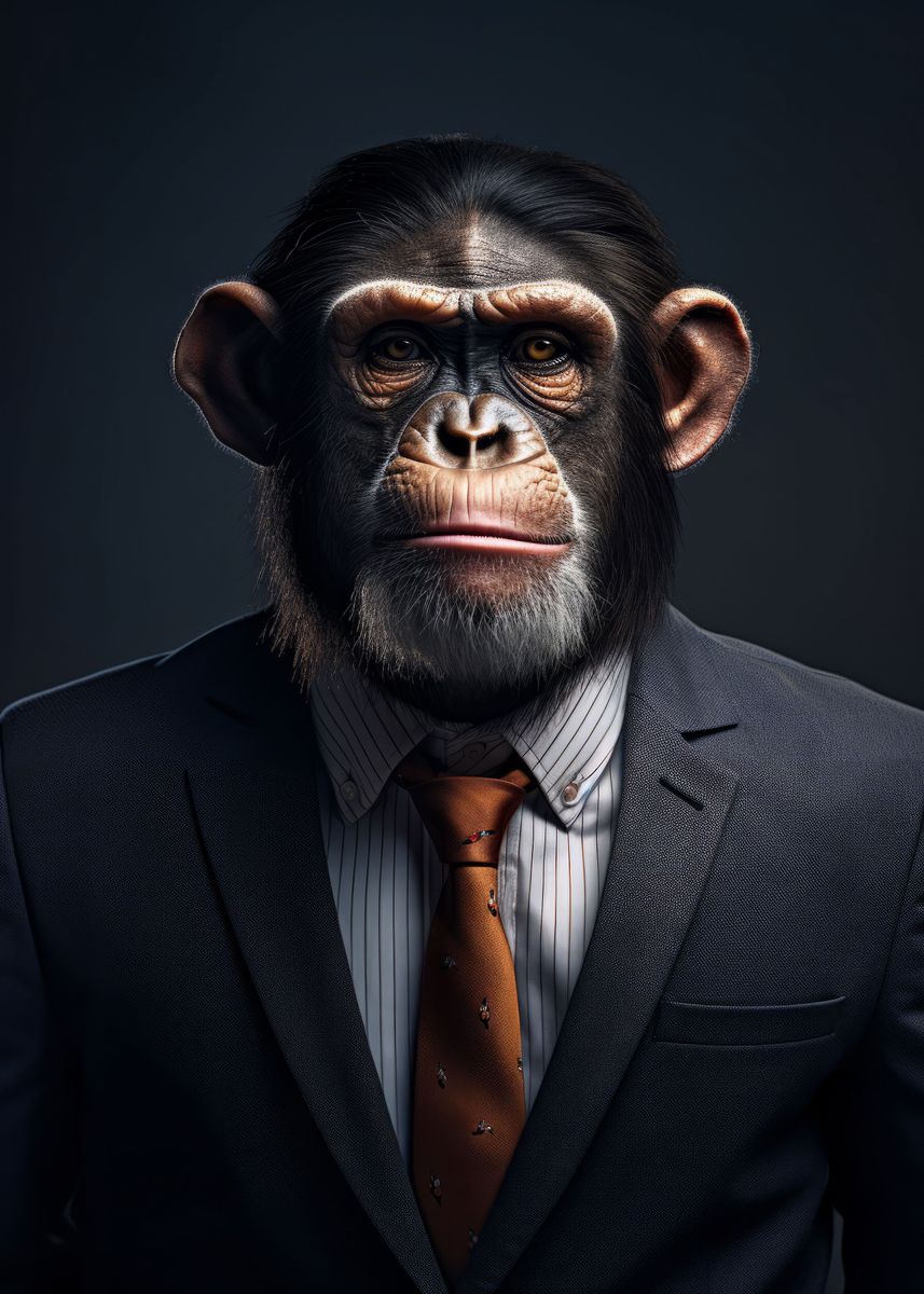 'Monkey Ape' Poster, picture, metal print, paint by Alisson | Displate