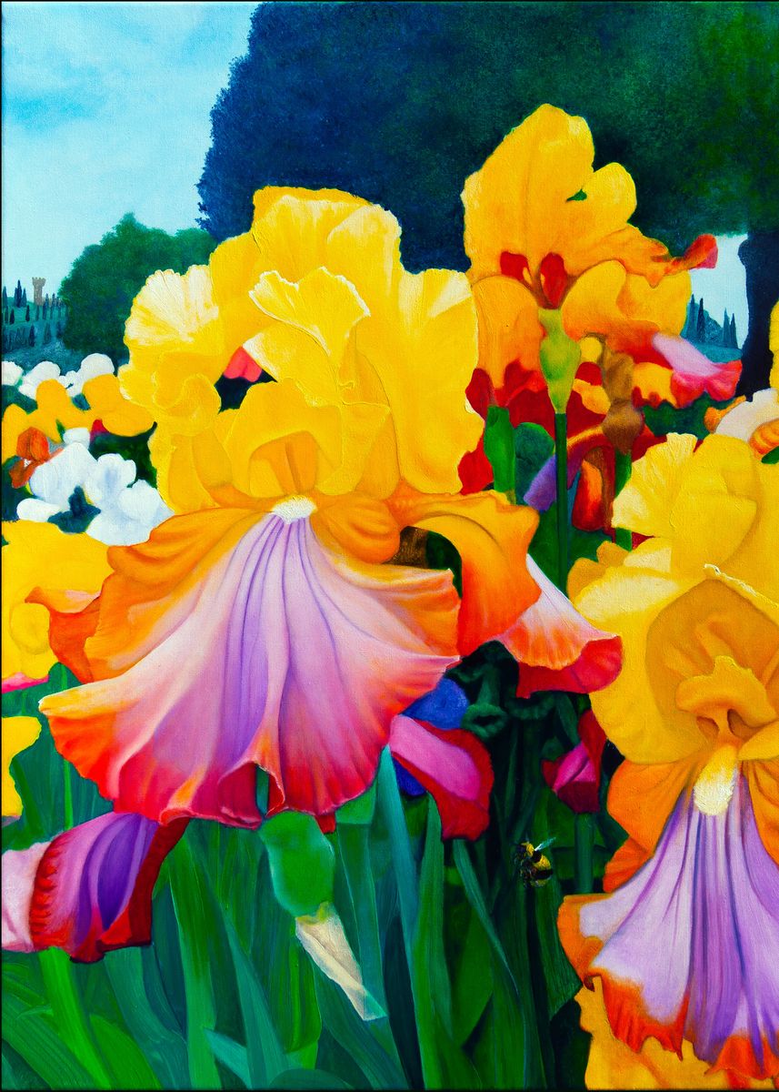 'Iris Garden' Poster, picture, metal print, paint by Matthew Holden ...