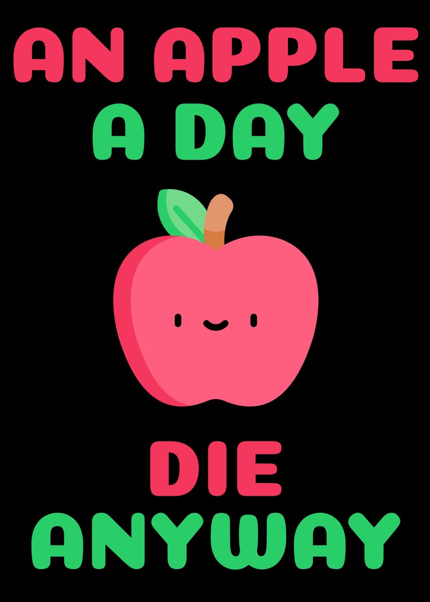 'An Apple A Day' Poster, picture, metal print, paint by Eline | Displate