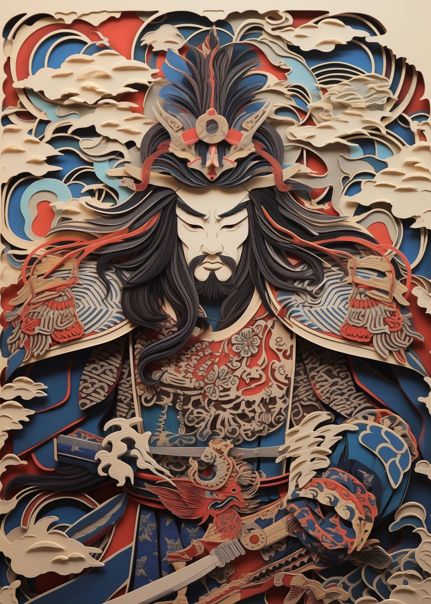 'Samurai Self Reflection' Poster, picture, metal print, paint by Keller ...