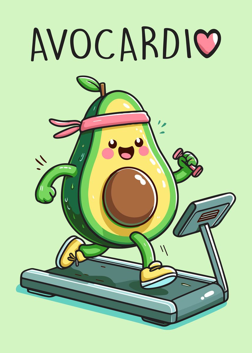 'Avocardio ' Poster, picture, metal print, paint by Ba Ab | Displate