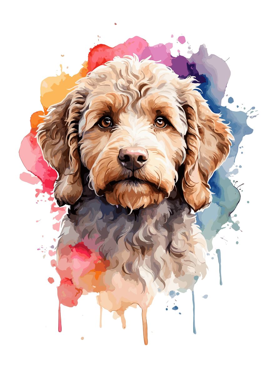 'Labradoodle Face' Poster, picture, metal print, paint by Jaman Store ...