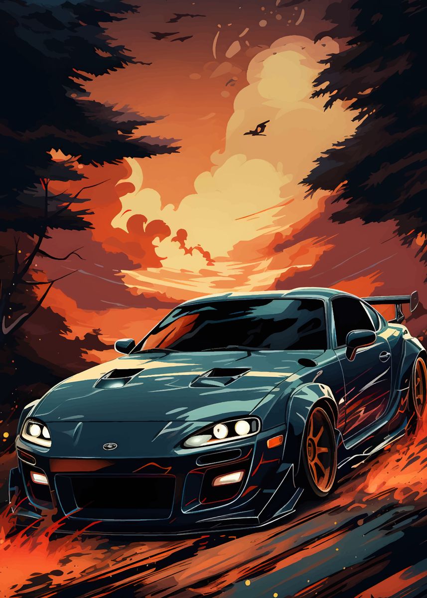 'Toyota Supra' Poster, picture, metal print, paint by askadina shakee ...