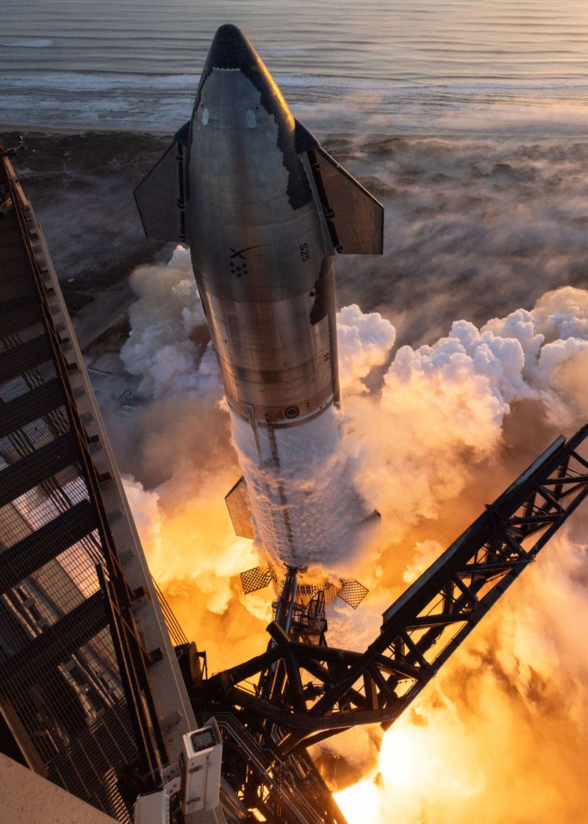 'Starship spacex Flight' Poster, picture, metal print, paint by New ...