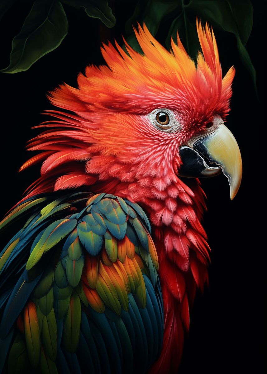 'Stunning Colorful Parrot' Poster, picture, metal print, paint by Mana ...