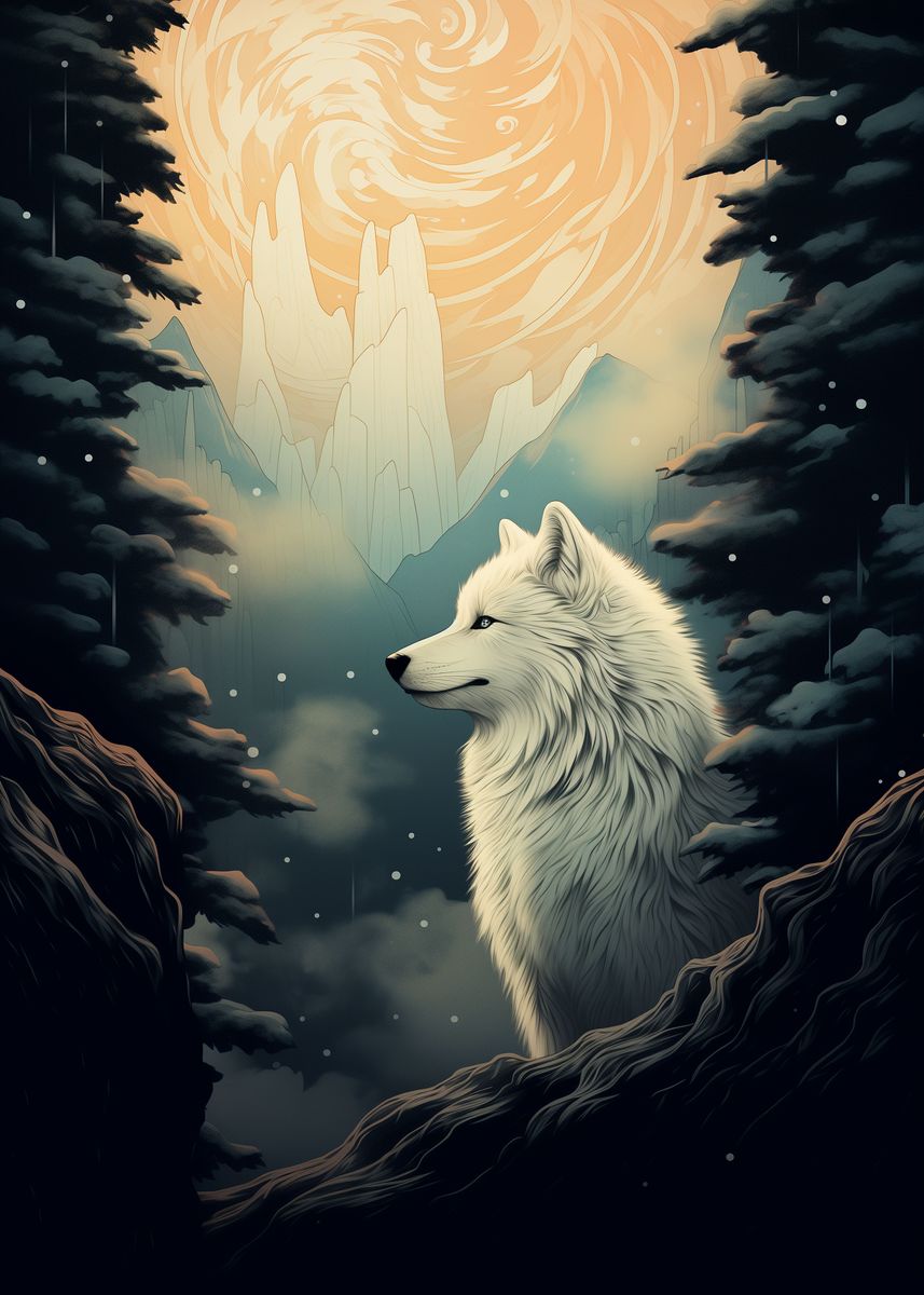 'Majestic Arctic Fox' Poster, picture, metal print, paint by Destinie ...