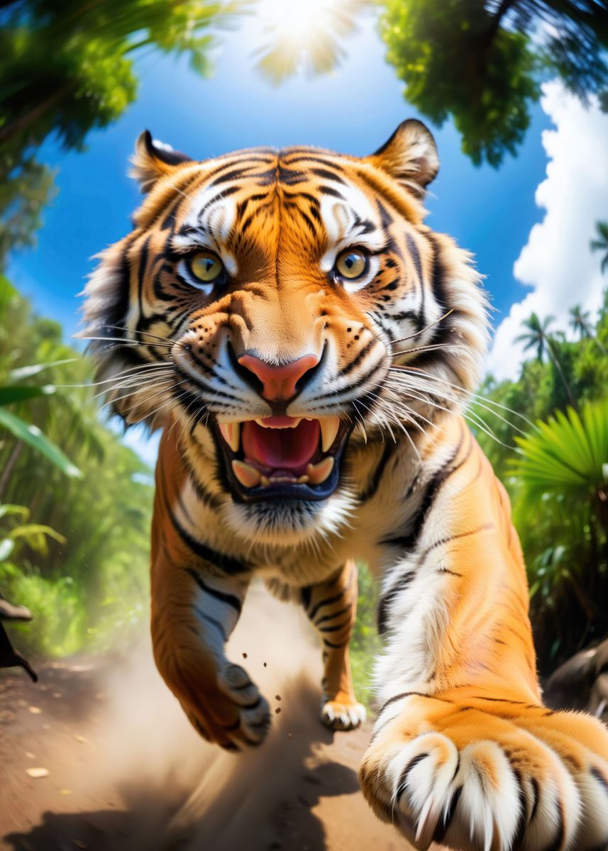 'The Fierce Tiger' Poster, picture, metal print, paint by CleverWizard ...