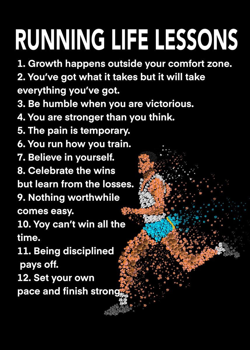 'Running life lessons' Poster, picture, metal print, paint by Selja ...