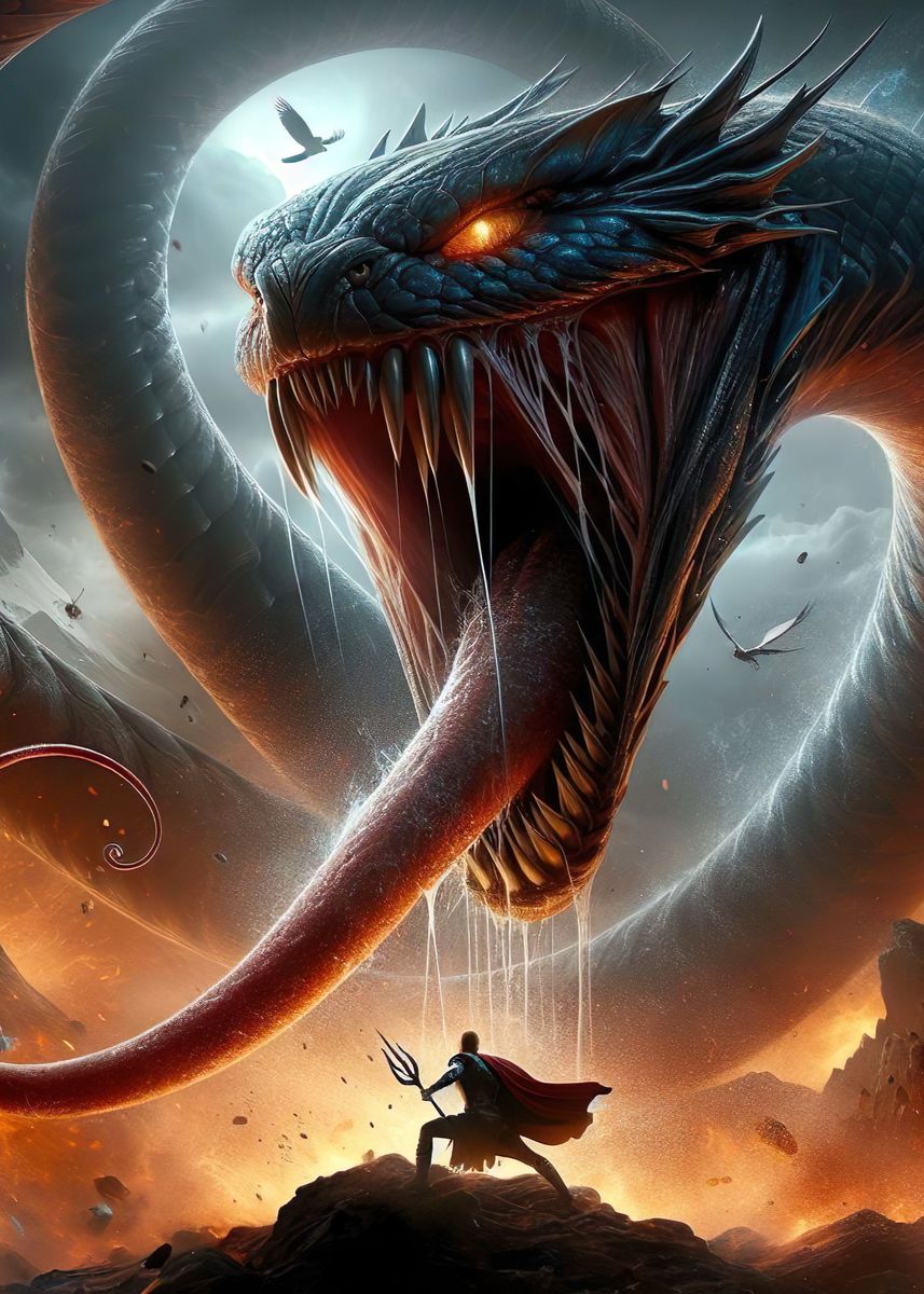 'The World Serpents Wrath' Poster, picture, metal print, paint by Ancjo ...