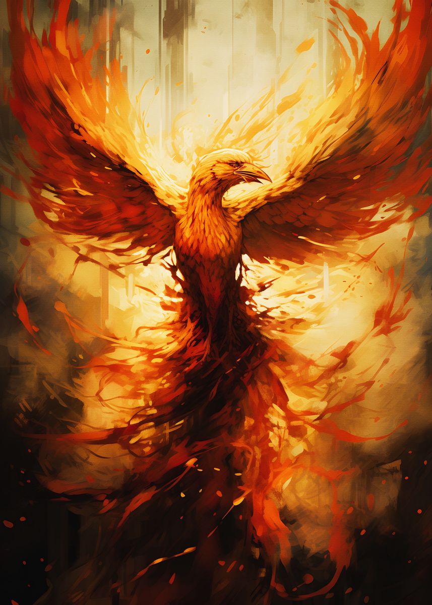 'Fantasy Fire Phoenix' Poster, picture, metal print, paint by Dream ...