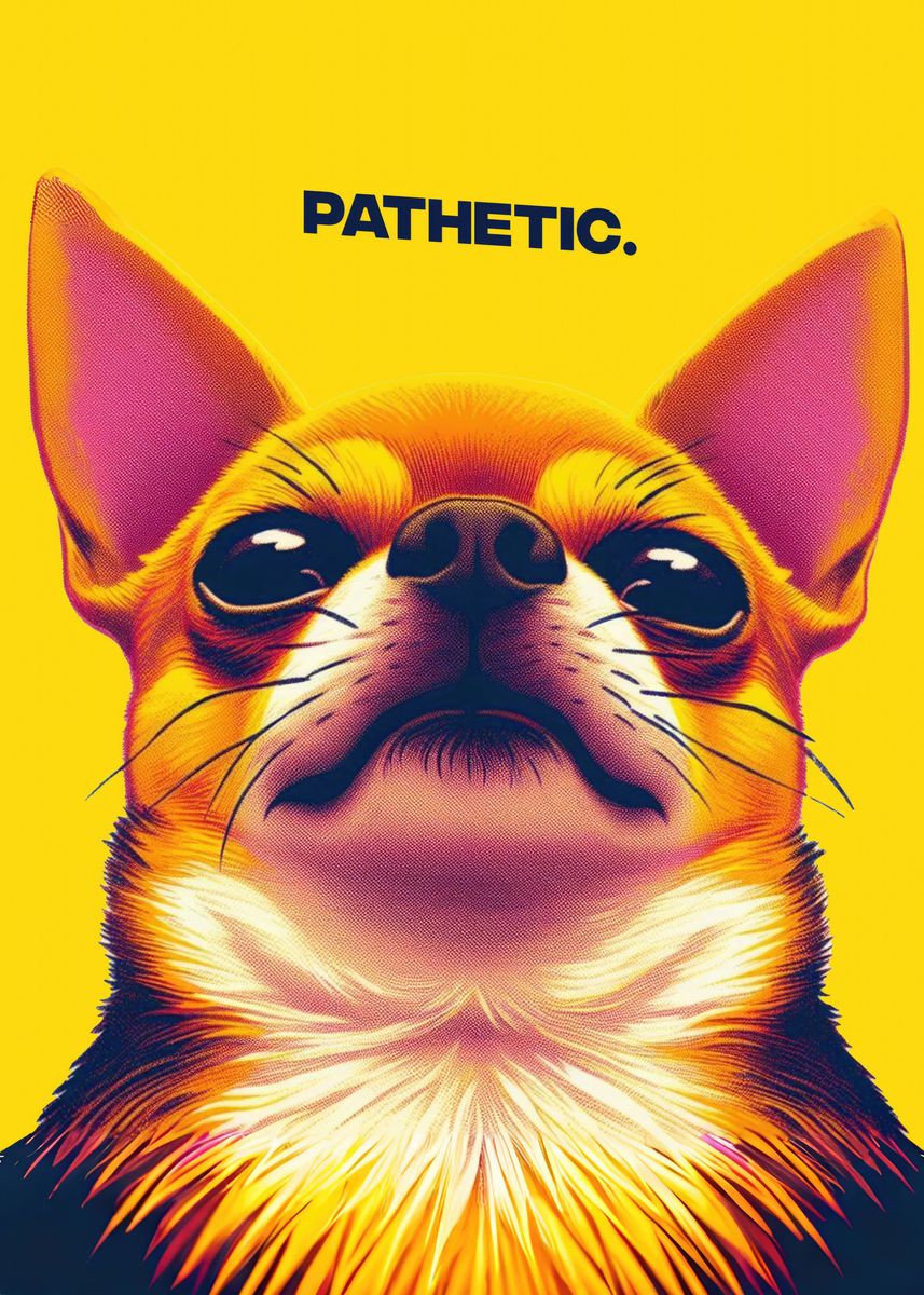 'Pathetic chihuahua meme' Poster, picture, metal print, paint by Ji ...