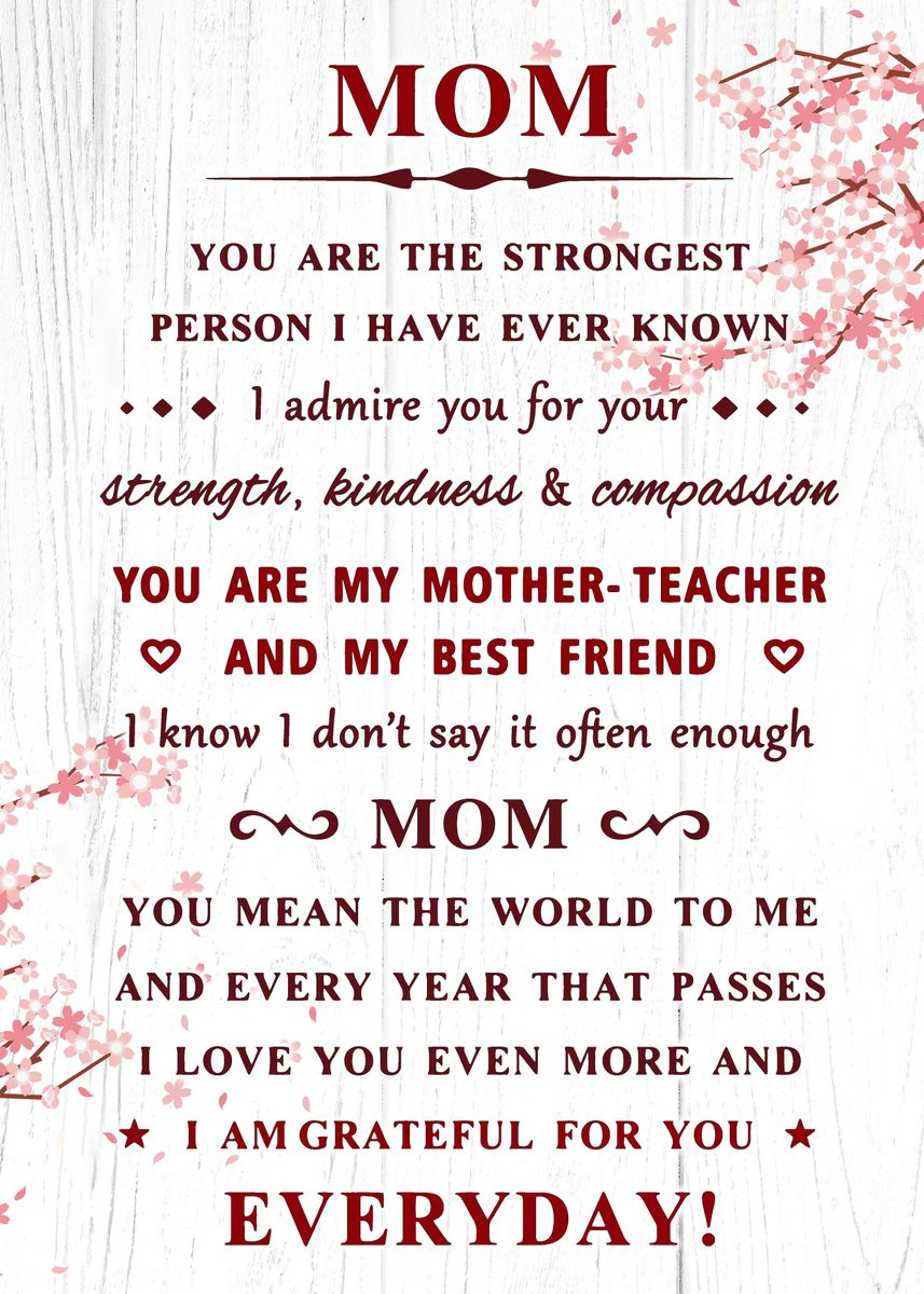 'Mothers Day Gift for Mom' Poster, picture, metal print, paint by Nice ...