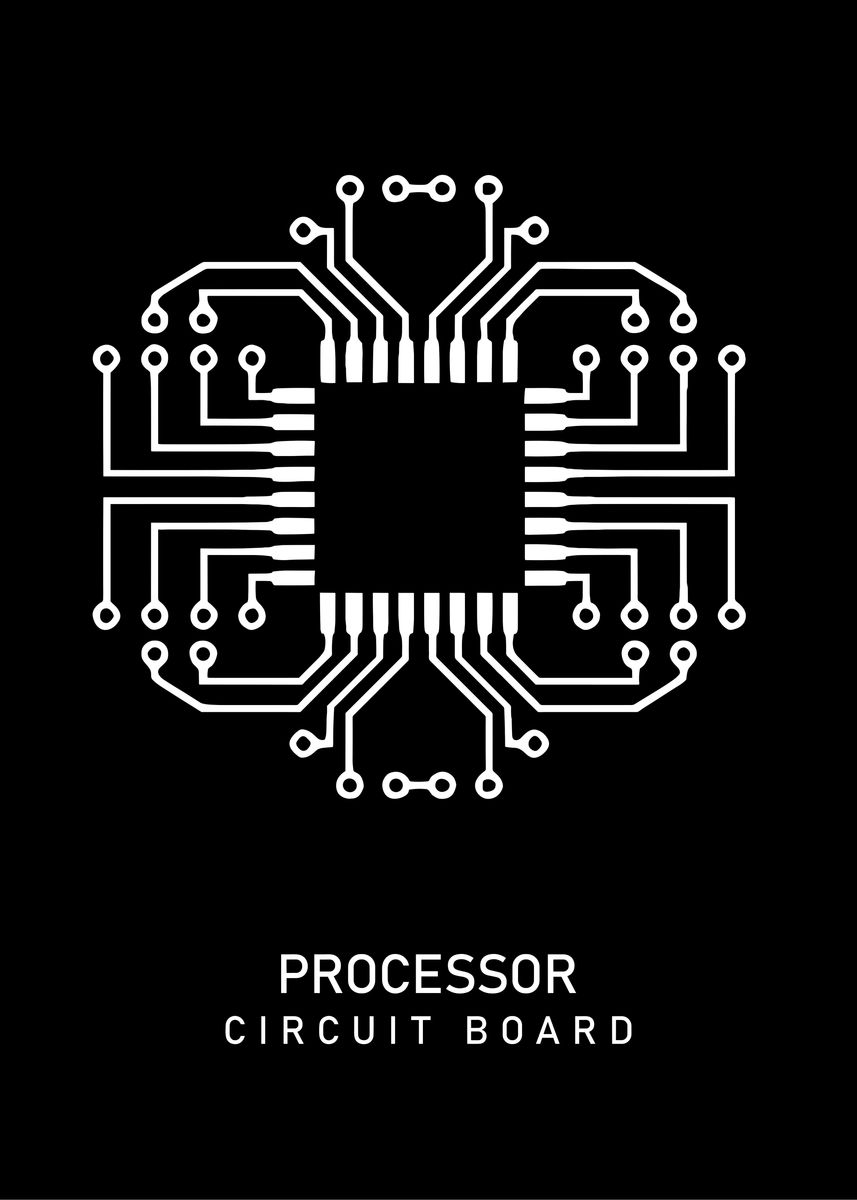 'Circuit Board Processor' Poster, picture, metal print, paint by Fudin ...