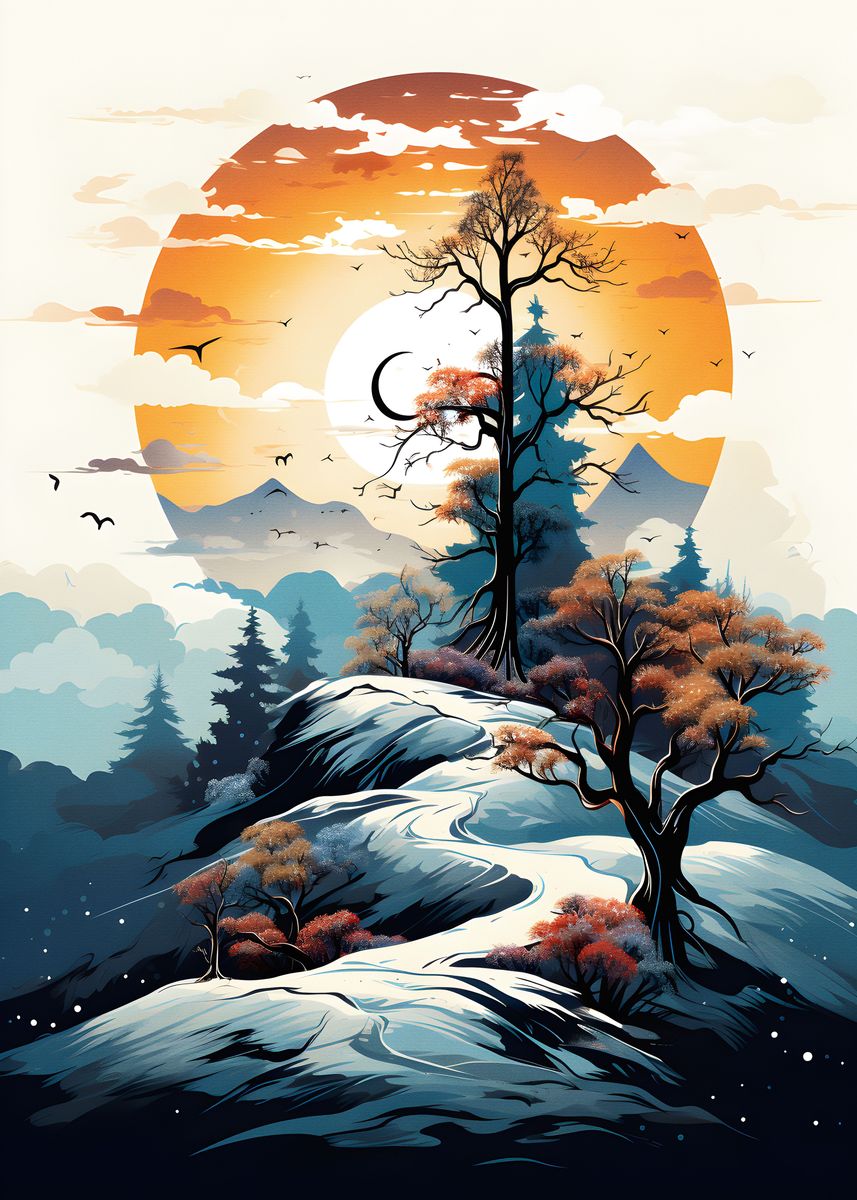 'Vintage nature ' Poster, picture, metal print, paint by Dream Reality ...