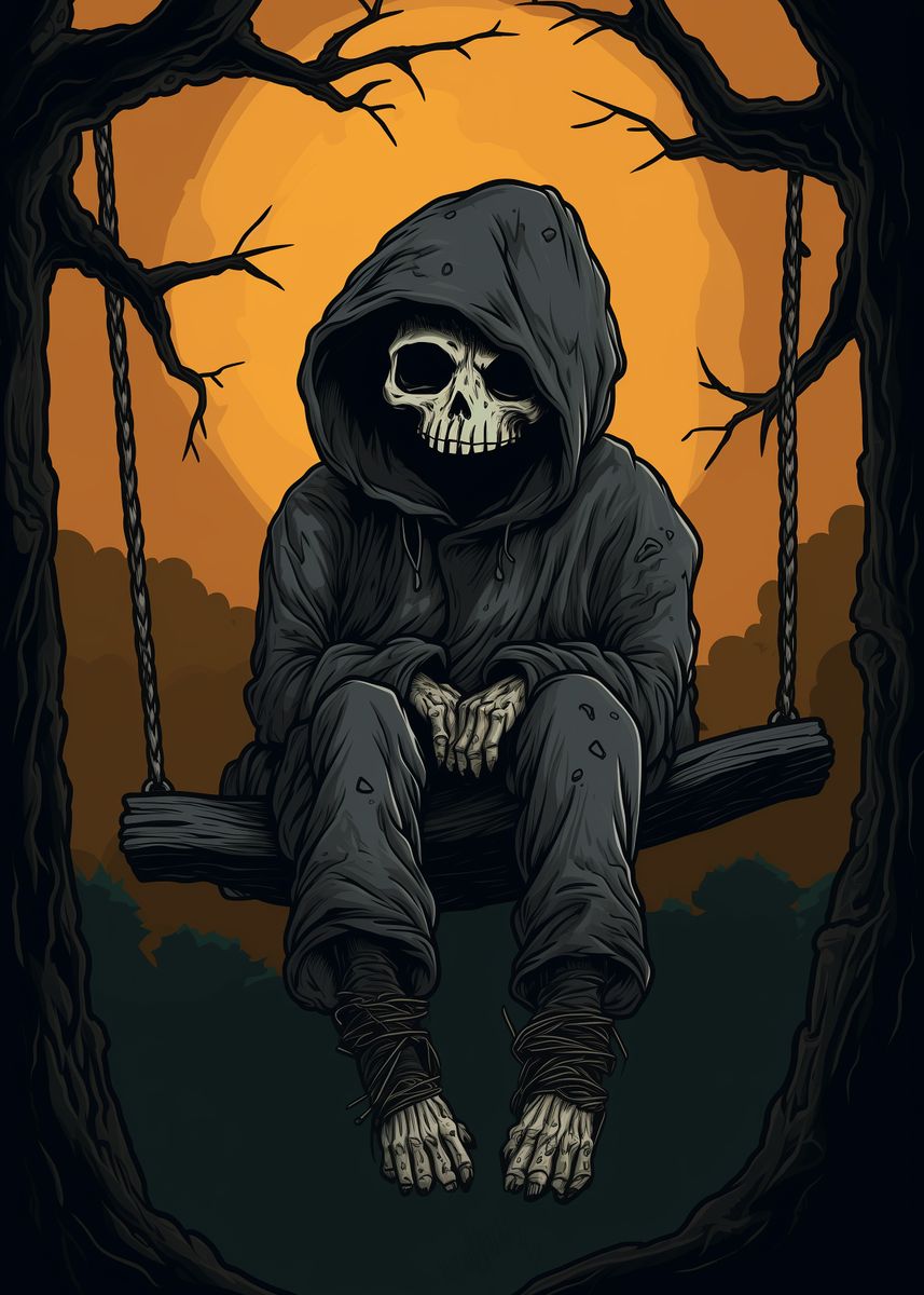 'Tired of Reaper' Poster, picture, metal print, paint by Lilianna ...