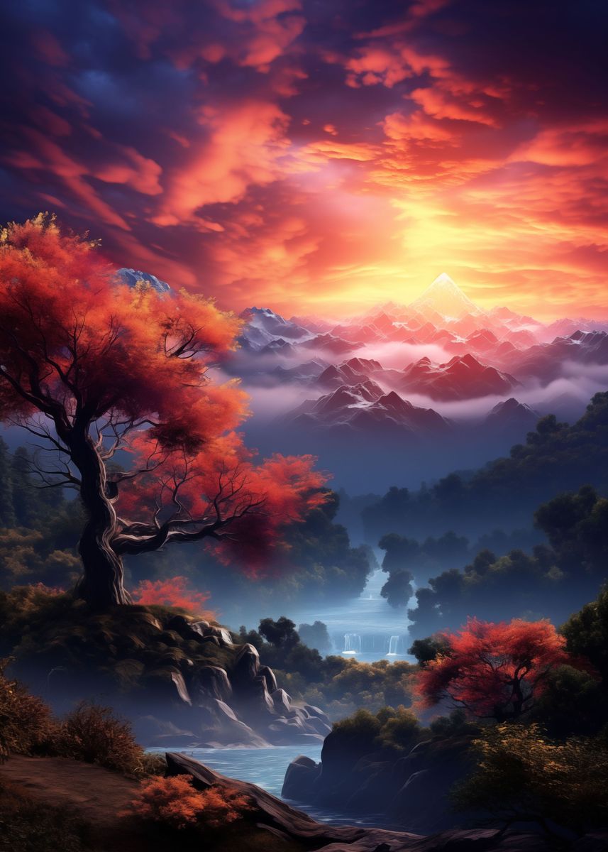 'Beautiful landscape' Poster, picture, metal print, paint by Bofferding ...