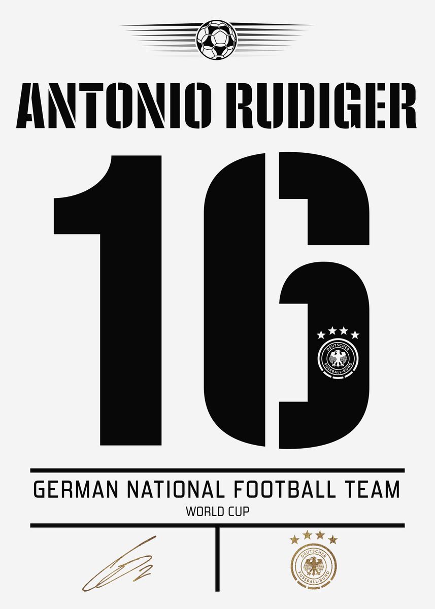 'Antonio Rudiger' Poster, picture, metal print, paint by Evan Arrington ...