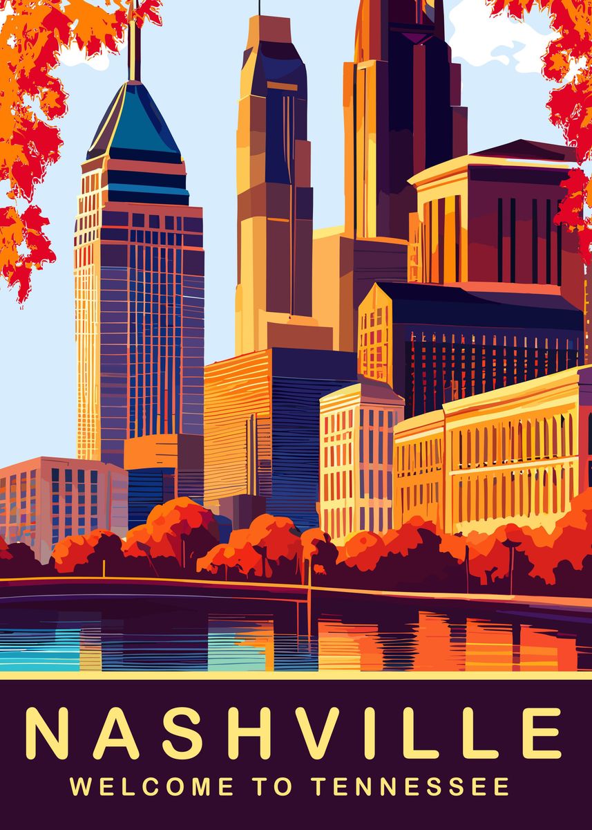 'Nashville' Poster, picture, metal print, paint by Long Shot | Displate