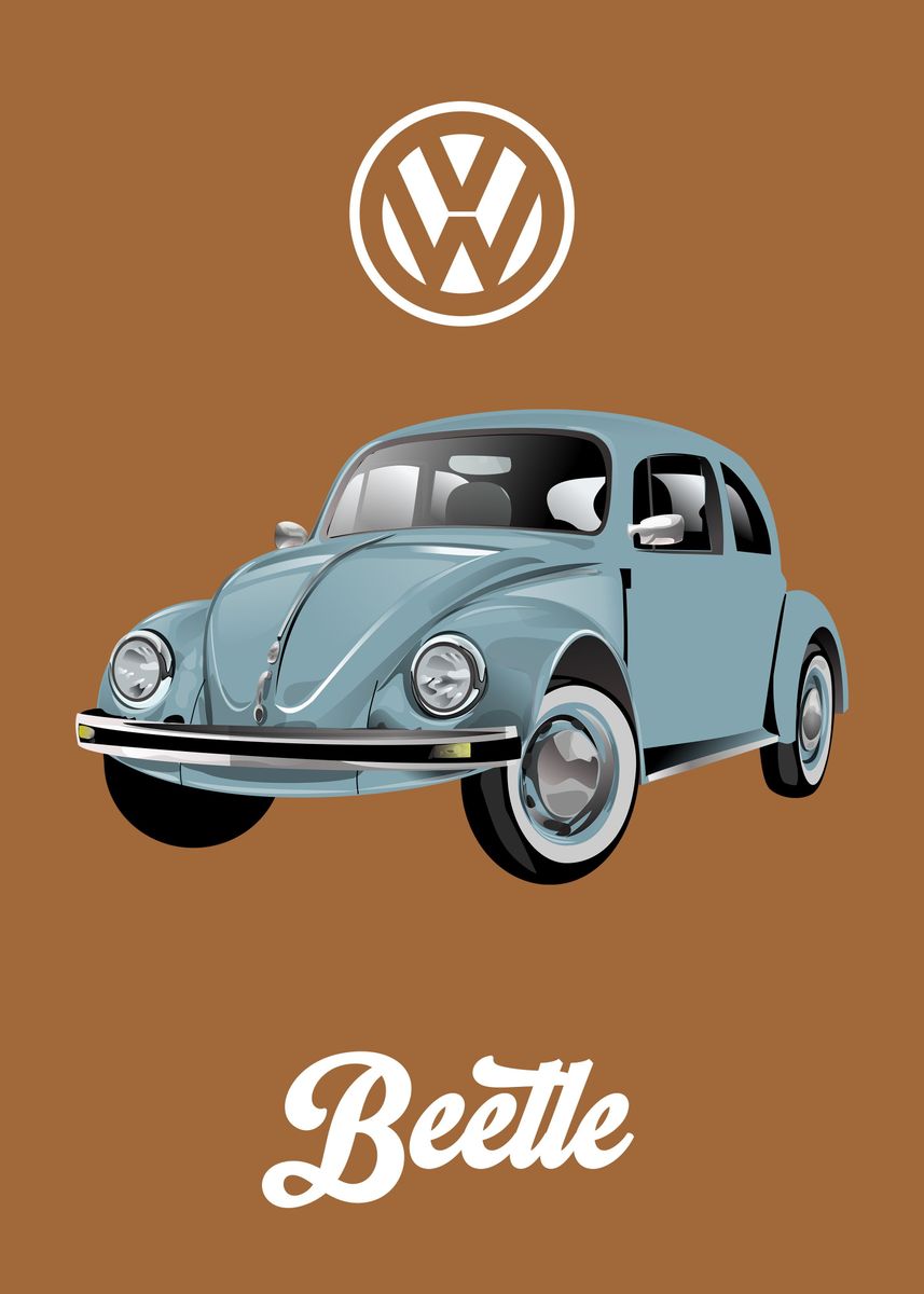 'Volkswagen Beetle' Poster, picture, metal print, paint by Modi ...