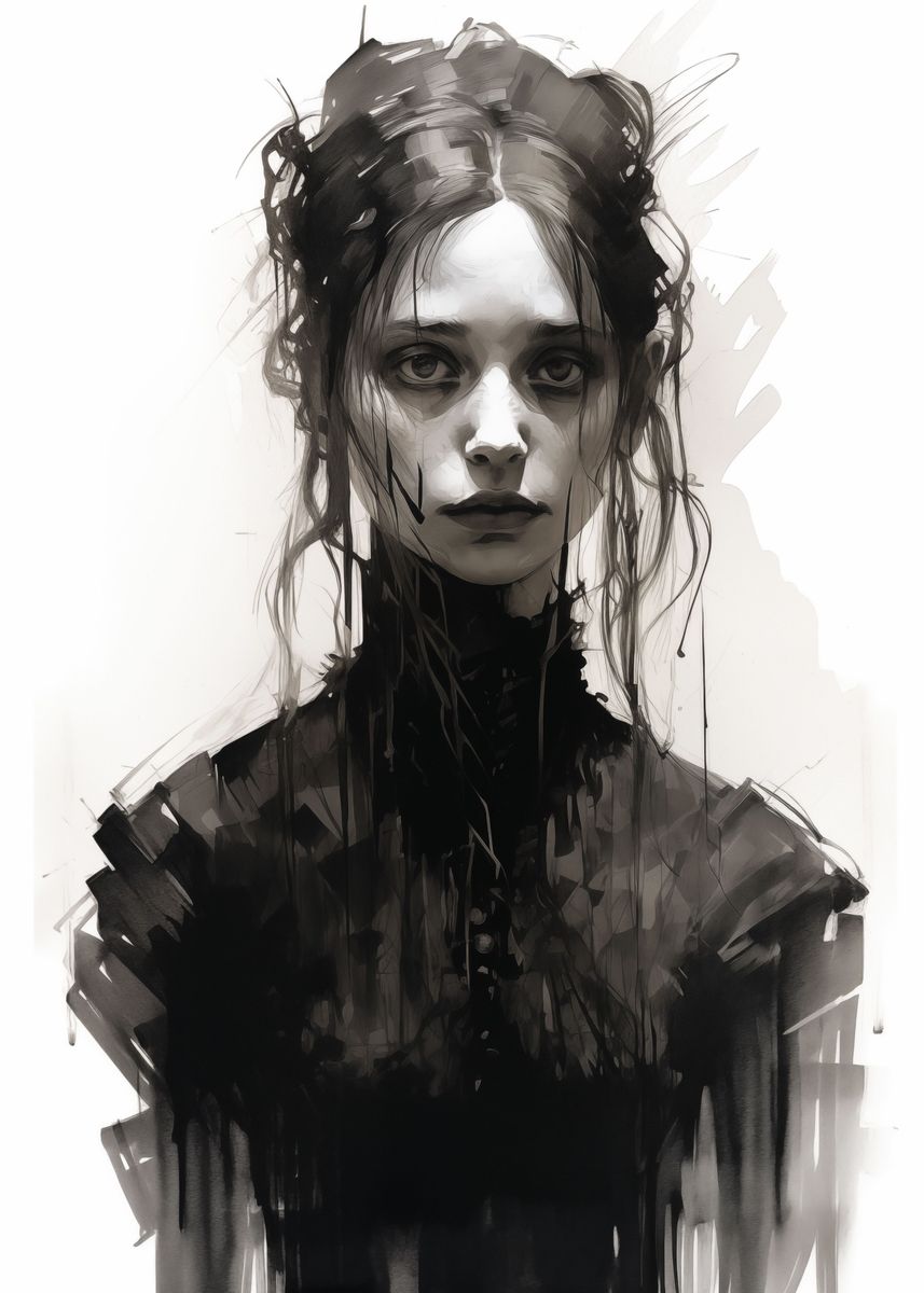 'Victorian Girl Horror' Poster, picture, metal print, paint by Eline ...