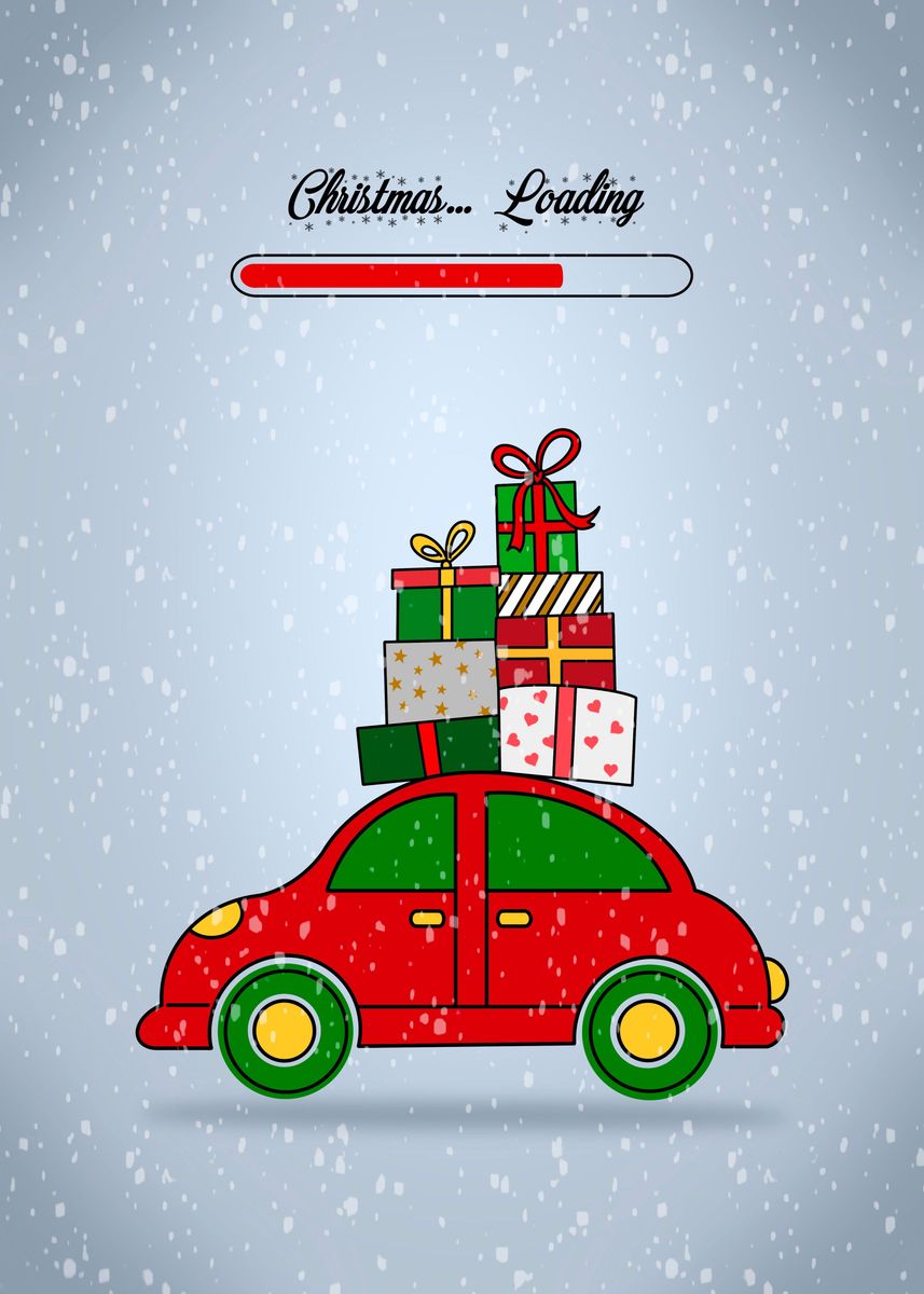 'Christmas Loading' Poster, picture, metal print, paint by Aiden Tells ...