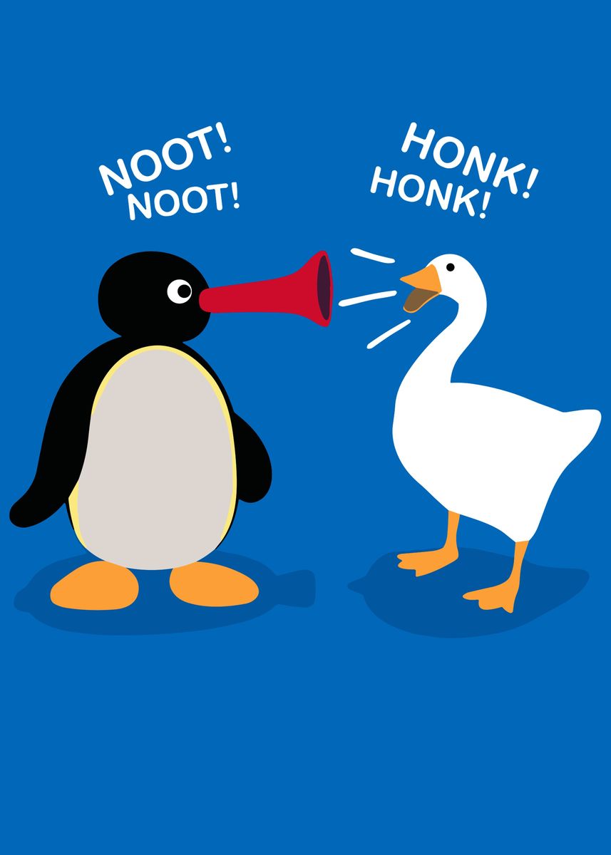 'Duck Honk Honk Pinguins' Poster, picture, metal print, paint by PRAM ...