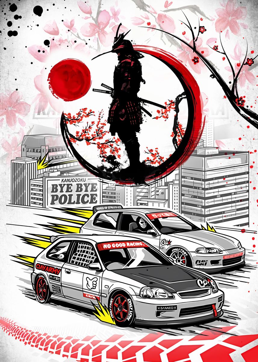 'Honda civic street ' Poster, picture, metal print, paint by ALEX ...