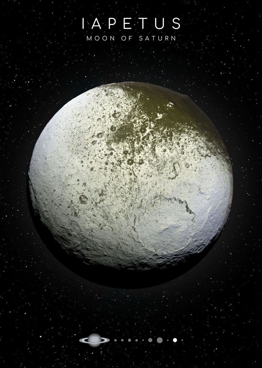 'Iapetus Moon of Saturn' Poster, picture, metal print, paint by ...