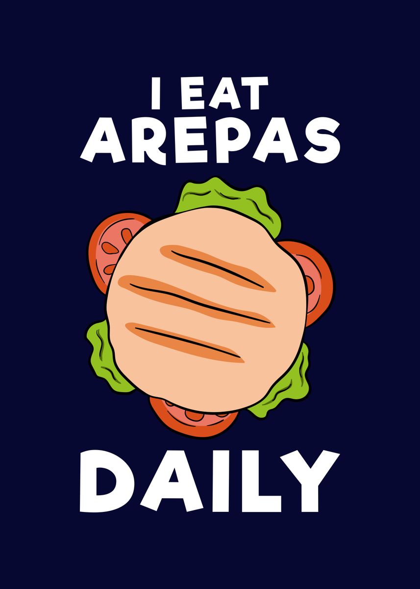 'Funny Arepas' Poster, picture, metal print, paint by MzumO | Displate