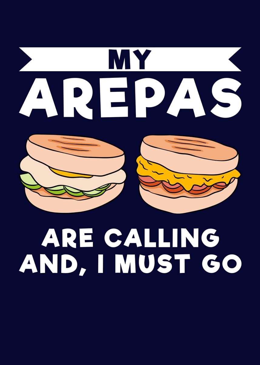 'Funny Arepas' Poster, picture, metal print, paint by MzumO | Displate