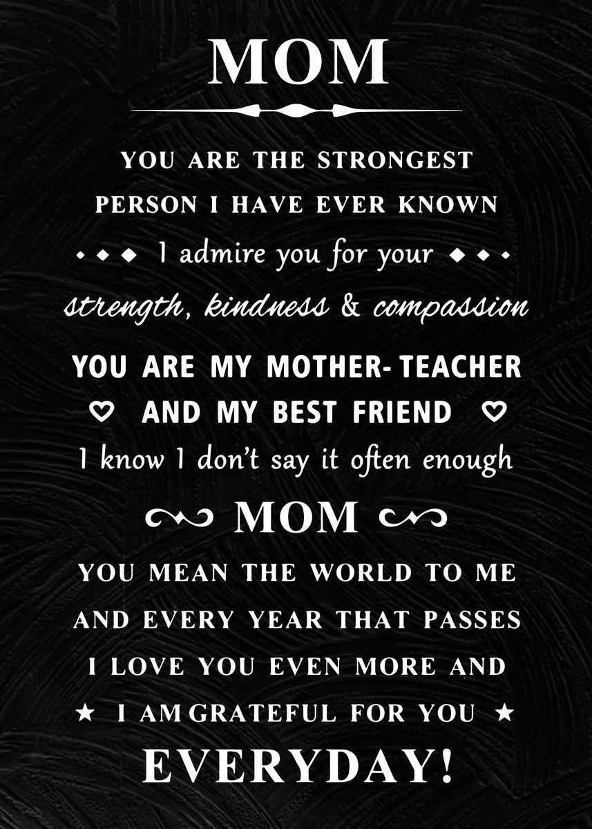 'Mothers Day Gift for Mom' Poster, picture, metal print, paint by Nice ...