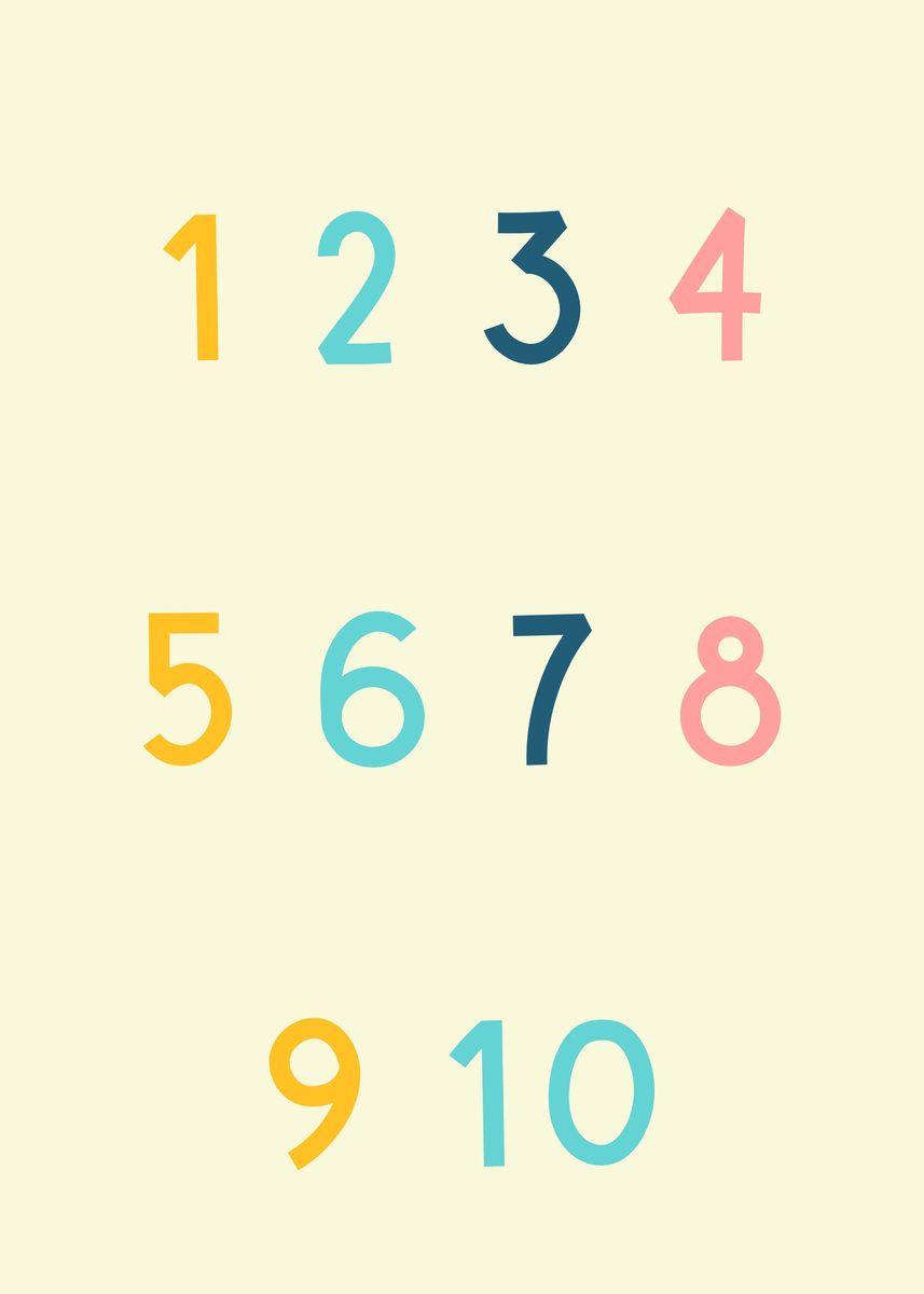 'Numbers Kid Education' Poster, picture, metal print, paint by Nandita ...