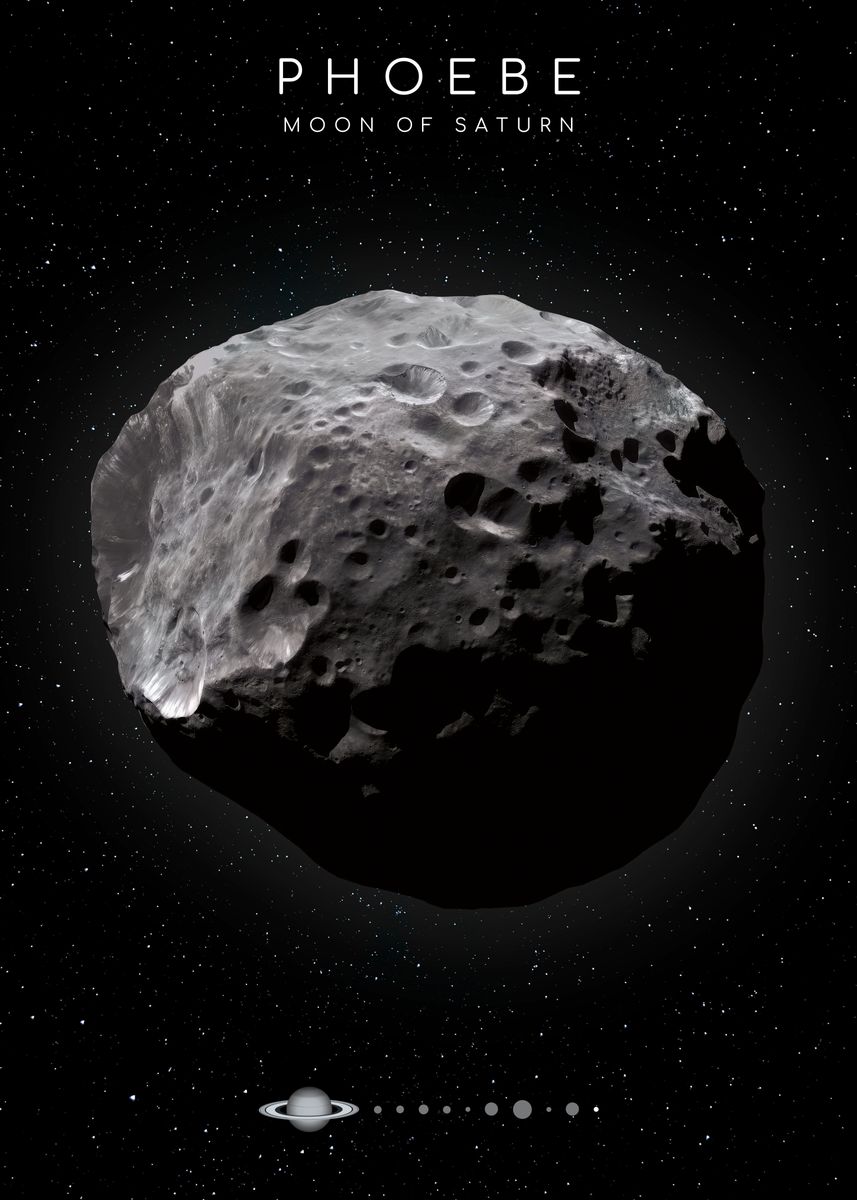 'Phoebe Moon of Saturn' Poster, picture, metal print, paint by ...