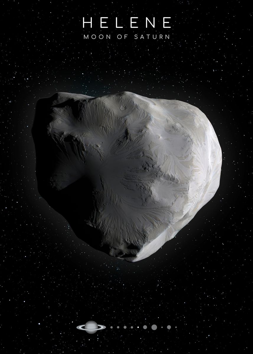 'Helene Moon of Saturn' Poster, picture, metal print, paint by ...