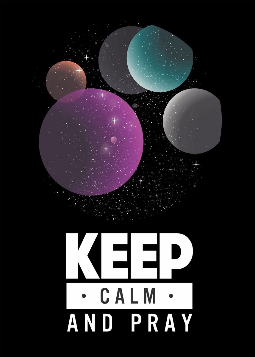 'Planet decorated with star' Poster, picture, metal print, paint by OZA ...