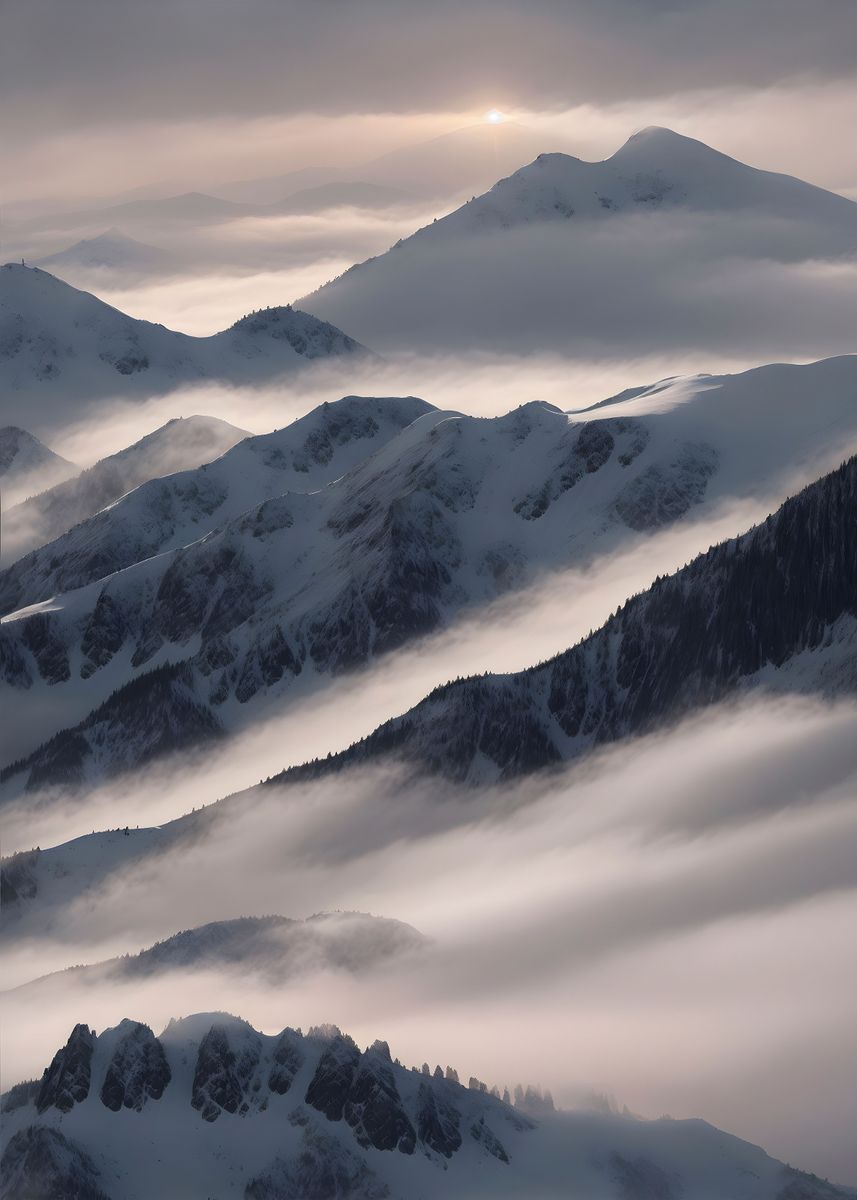 'Flanks of mountains' Poster, picture, metal print, paint by Anton de ...